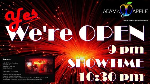 Adam’s Apple Club OPEN tonight 9 pm SHOW start 10:30 pm