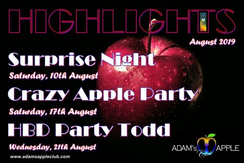 Highlights August 2019 Host Bar Adam's Apple Club in Chiang Mai