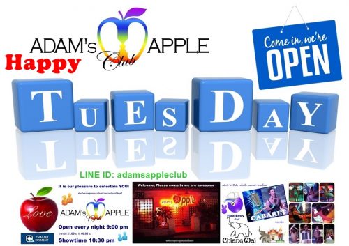 HAPPY TUESDAY! Adam’s Apple Club in Chiang Mai Thailand