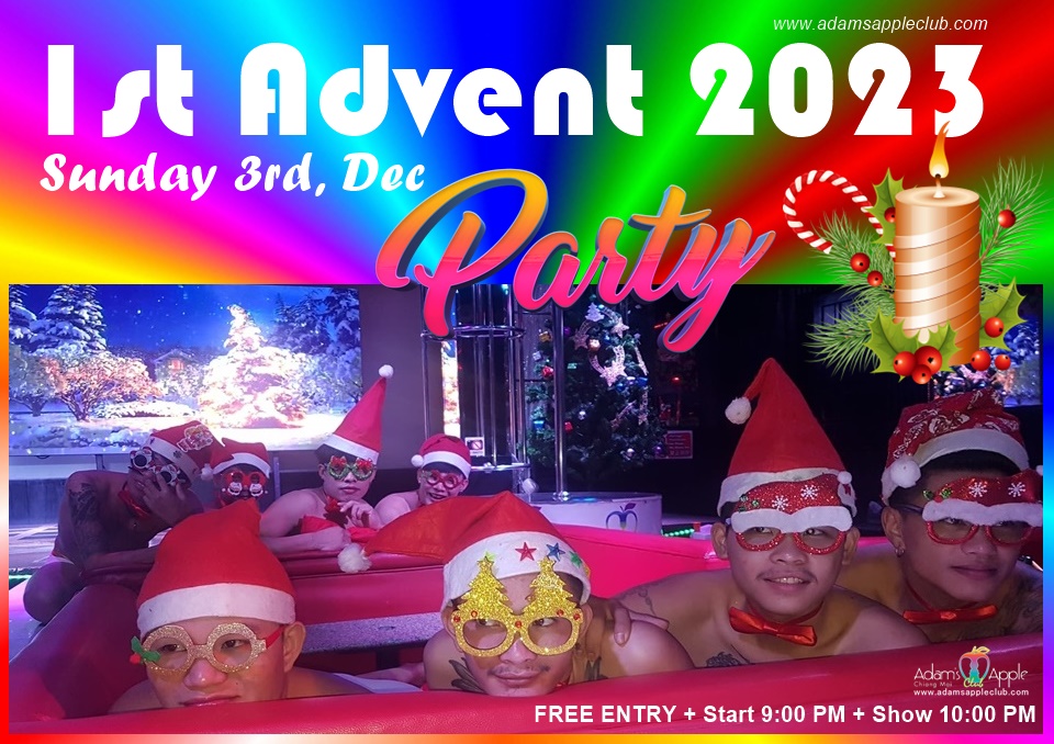 1st Advent 2023 Party, Sunday 3rd, Dec Adams Apple Club