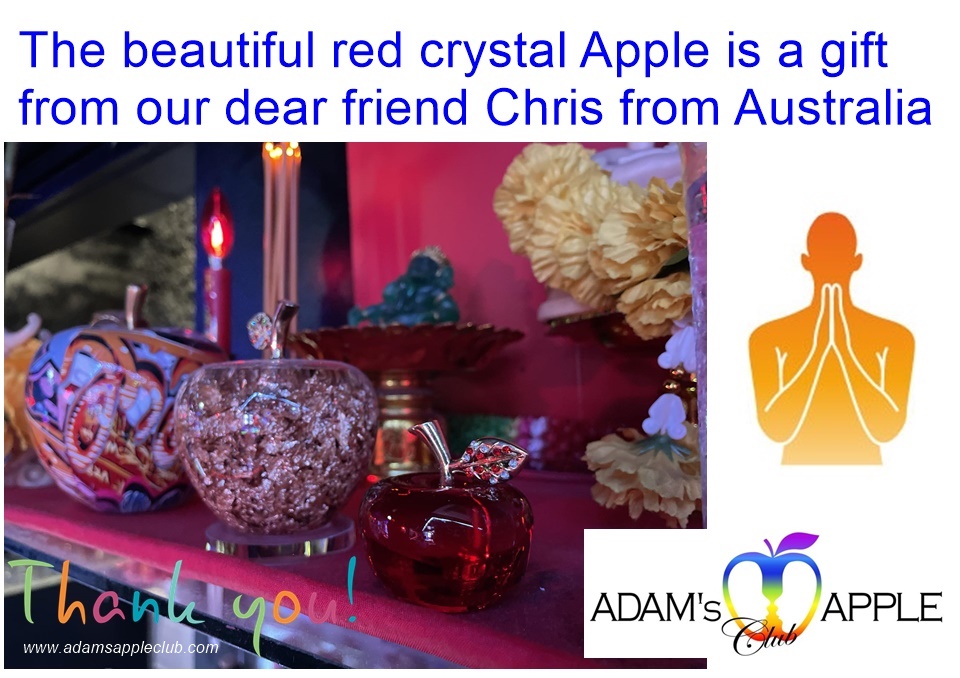 Beautiful red crystal Apple a gift from our dear friend Chris