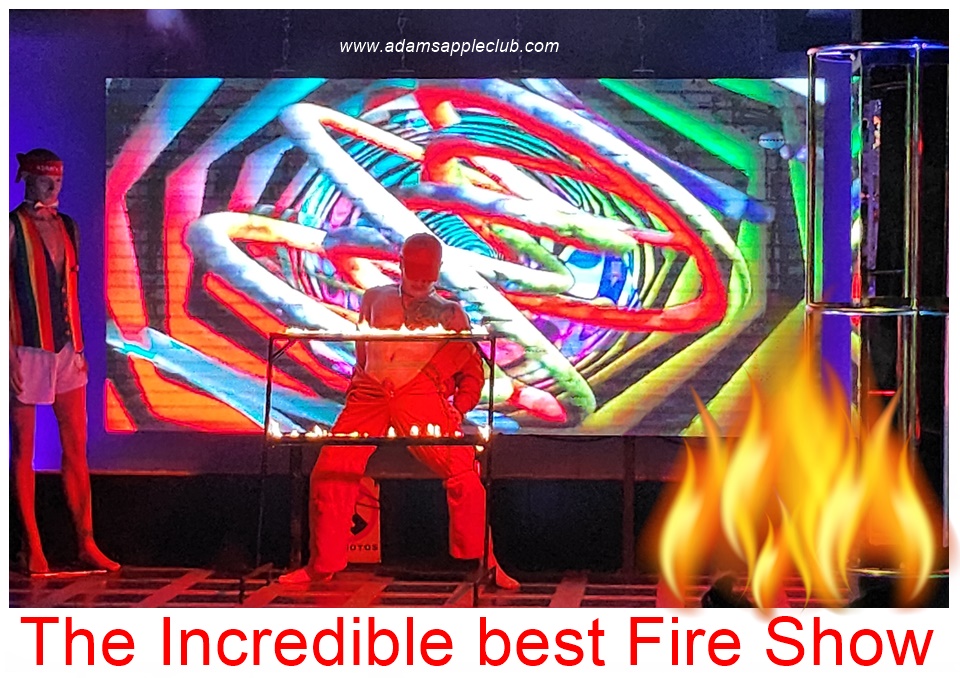 The Incredible best Fire Show in Adams Apple Club Chiang Mai